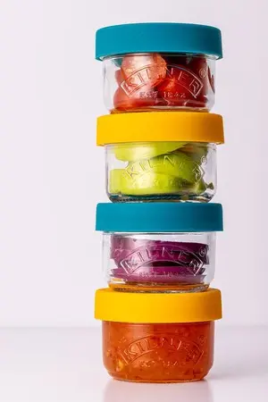 KILNER Storage Snack & Store Jars With Push Top Silicone Lids