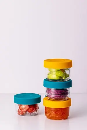 KILNER Storage Snack & Store Jars With Push Top Silicone Lids