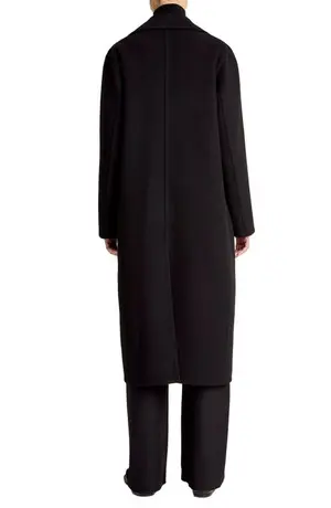 Vince Double-breasted Wool Blend Coat - Black