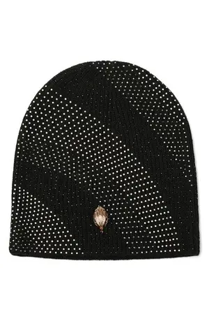 Kurt Geiger Crystal Wave Beanie - Black