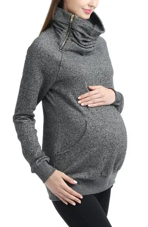 KIMI + KAI Thea Gathered Maternity Sweatshirt - Gray