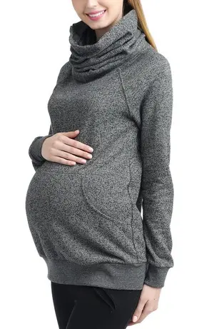 KIMI + KAI Thea Gathered Maternity Sweatshirt - Gray