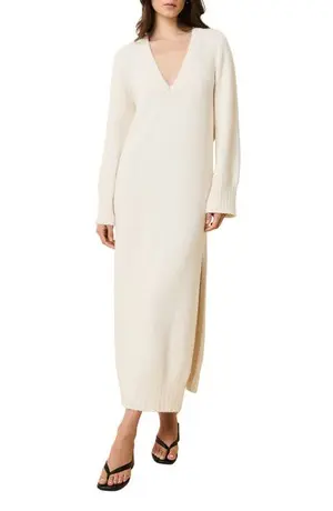 Solid & Striped Edith Long Sleeve Maxi Sweater Dress - Brule