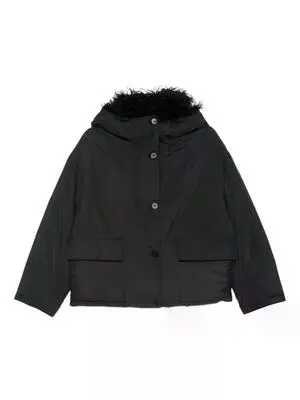 YVES SALOMON Faux Fur-trim Hooded Jacket - Black