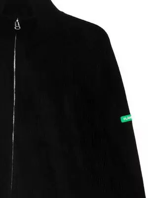 FLANEUR Zip-up Ribbed Cardigan