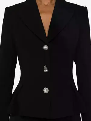 NISSA Crystal-embellished Single-breasted Blazer - Black