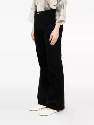 40WEFT Corduroy Flared Trousers - Black