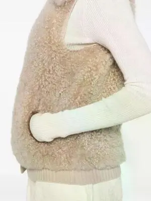 YVES SALOMON Textured Gilet - Neutrals