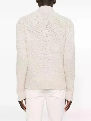 BARBA NAPOLI Patterned Zip-up Cardigan - Neutrals