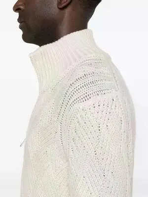 BARBA NAPOLI Patterned Zip-up Cardigan - Neutrals