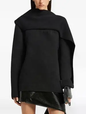 COURREGES Draped Wool Sweater - Black