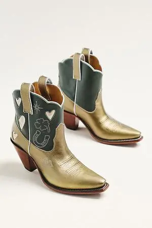 BESITA BOOTS Besita Lucky Western Boots - Metallic Olive/forest Green
