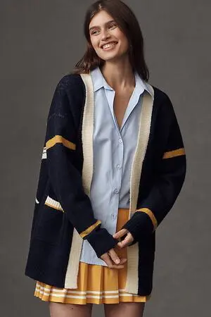 FLAT WHITE Open Front Cardigan Sweater - Rowing