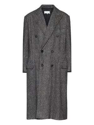 MAISON MARGIELA Herringbone Double-breasted Coat - Grey