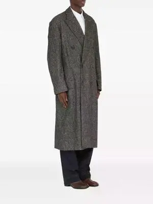 MAISON MARGIELA Herringbone Double-breasted Coat - Grey