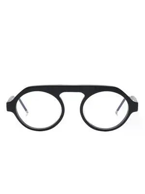 Thom Browne Rwb-stripe Sunglasses - Black