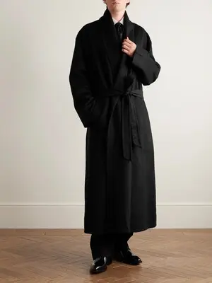 TOM FORD Oversized Shawl-collar Belted Wool And Silk-blend Felt Coat