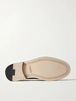 VINNY'S Townee Glossed-leather Penny Loafers - Black