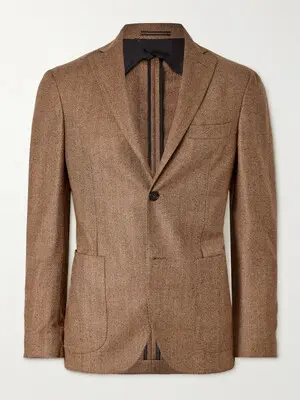 SLOWEAR Incotex Herringbone Wool Blazer