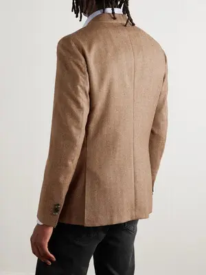 SLOWEAR Incotex Herringbone Wool Blazer