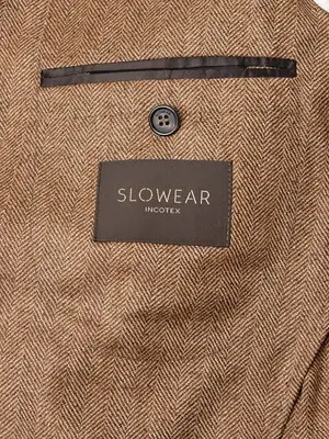 SLOWEAR Incotex Herringbone Wool Blazer