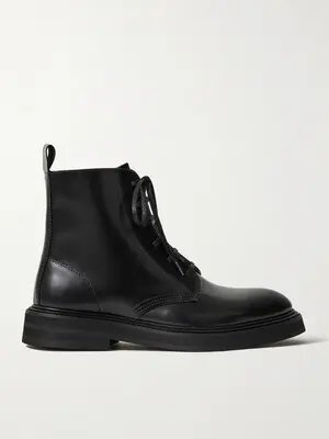 VINNY'S Officer Glossed-leather Boots - Black