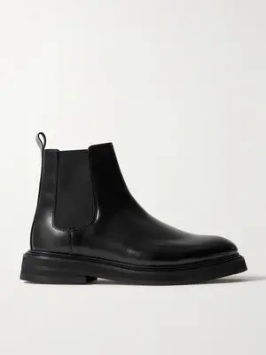 VINNY'S Officer Glossed-leather Chelsea Boots - Black