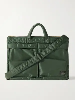 PORTER-YOSHIDA & CO Tanker Helmet Nylon-twill Tote Bag - Green