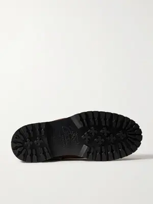 YUKETEN Salvia Padded Leather-trimmed Suede Boots