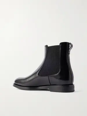 Manolo Blahnik Sempione Manny Polished-leather Chelsea Boots - Black