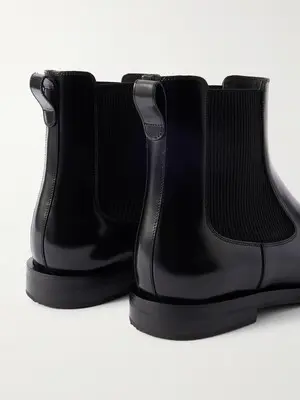 Manolo Blahnik Sempione Manny Polished-leather Chelsea Boots - Black