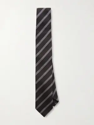 MFPEN 6cm Striped Silk Tie - Black