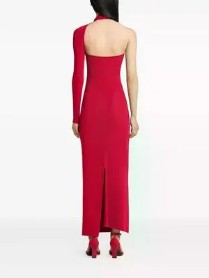 COURREGES Twisted One-shoulder Midi Dress - Red
