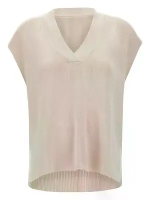 ELENA MIRO` V-neck Ribbed Top