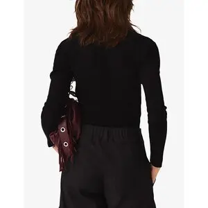 Maje Roll-neck Wool And Silk-blend Jumper