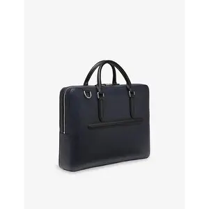 Smythson Ludlow Slim Leather Briefcase - Navy