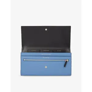 Smythson Panama Marshall Leather Travel Wallet - Navy