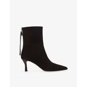 Maje Zipped Heeled Suede Ankle Boots