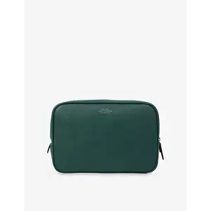 Smythson Panama Organiser Leather Pouch - Forest Green