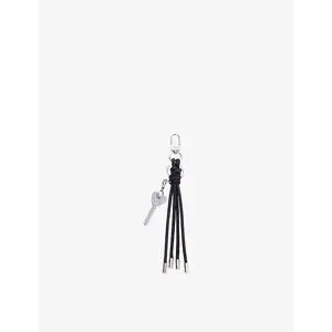 Maje Embellished Leather Keyring Charm - Black