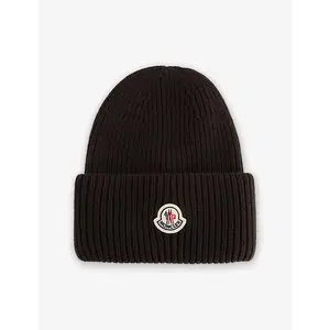 Moncler Ribbed Wool And Cashmere-blend Beanie - Brown