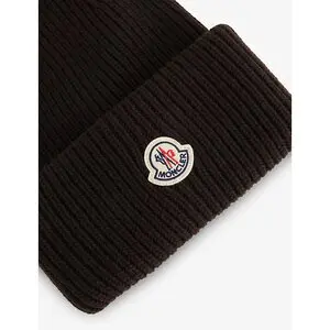 Moncler Ribbed Wool And Cashmere-blend Beanie - Brown