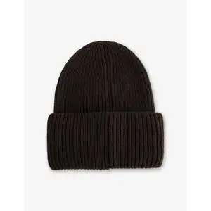 Moncler Ribbed Wool And Cashmere-blend Beanie - Brown