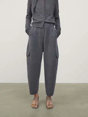 LISA YANG STORE Knitted Cargo Trousers - Graphite