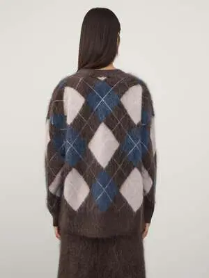 LISA YANG STORE Elaria Argyle Cashmere Cardigan