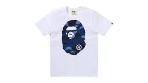 BAPE Camo Big Ape Head Tee Shirt - White Blue