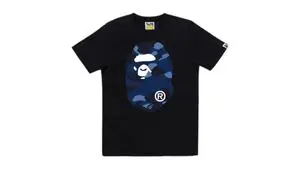BAPE Camo Big Ape Head Tee Shirt - Black Blue