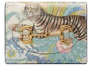 Gucci Tiger Horsebit 1955 Card Case - Off White