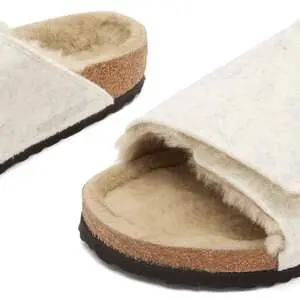 BIRKENSTOCK Solana Felt Shearling Crossover Sandals