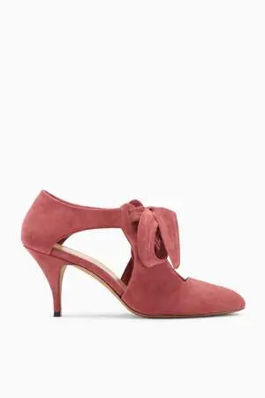 Ulla Johnson Suede Bow Pumps - Fig